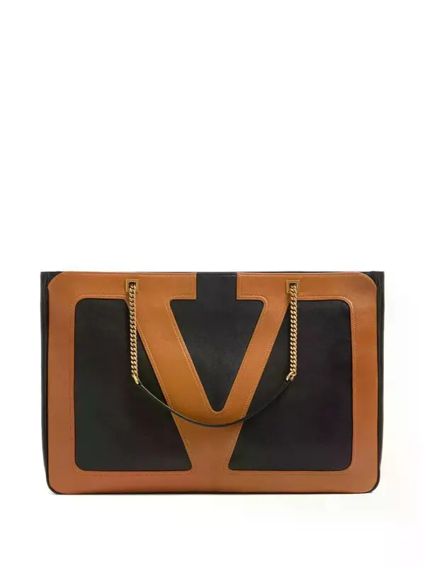 Valentino Garavani Viva Superstar Nappa Leather Shopper With Maxi Vlogo - Black