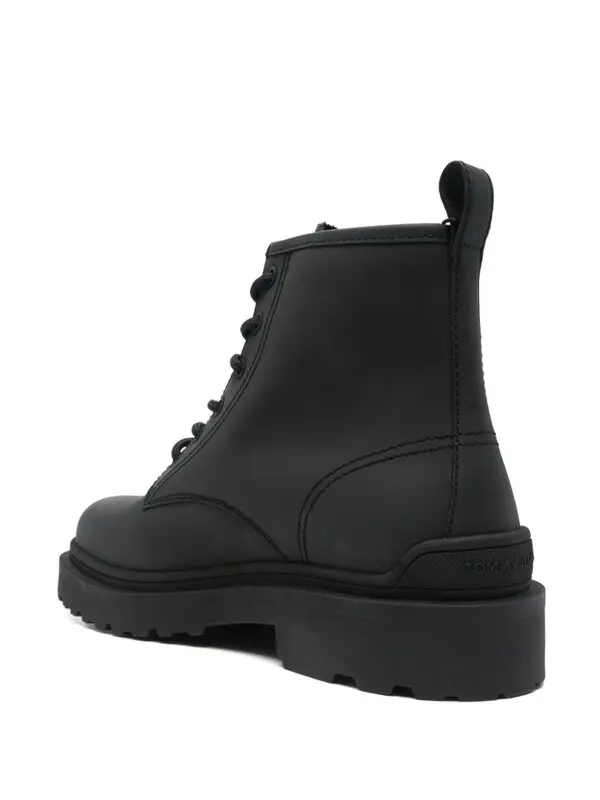 Tommy Hilfiger Leather Lace-up Boots - Black