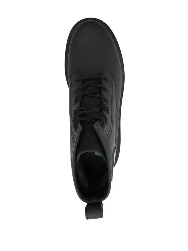 Tommy Hilfiger Leather Lace-up Boots - Black