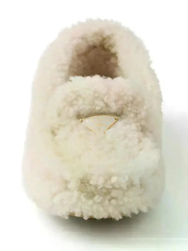 Prada Shearling Driving Shoes - Neutrals