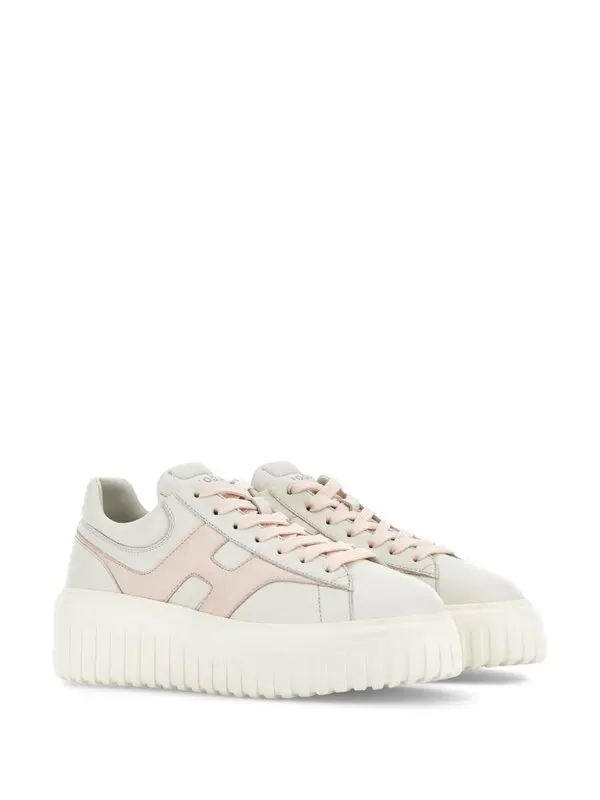 Hogan H-stripe Leather Sneakers - White
