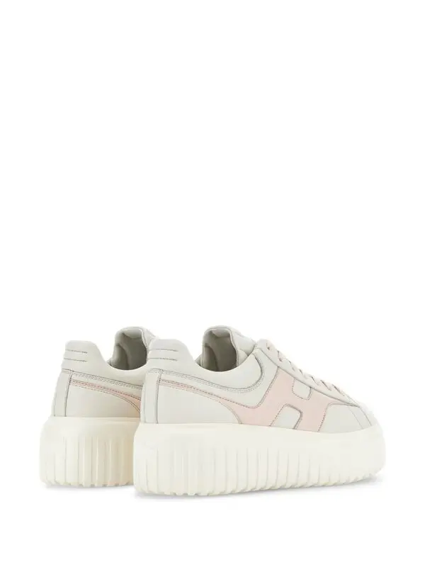 Hogan H-stripe Leather Sneakers - White
