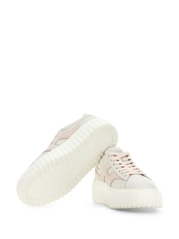 Hogan H-stripe Leather Sneakers - White