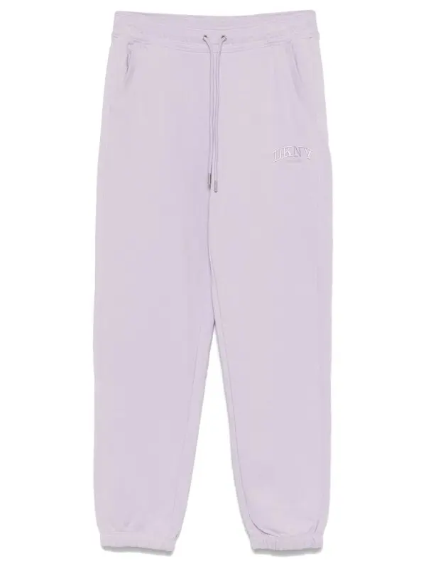 Dkny Embroidered-logo Track Pants - Purple