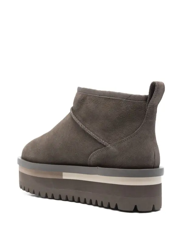 Tommy Hilfiger Suede Flatform Boots - Grey