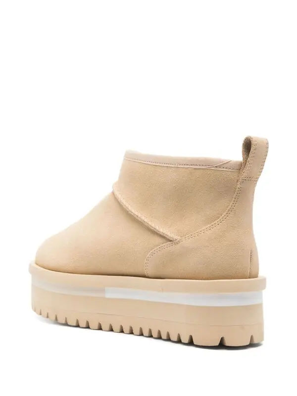 Tommy Hilfiger Suede Flatform Boots - Neutrals