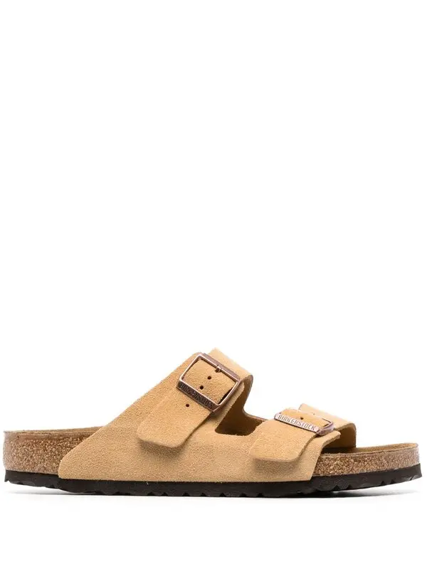 BIRKENSTOCK Arizona Suede Leather Sandals - Neutrals