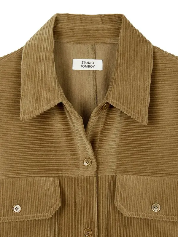 STUDIO TOMBOY Corduroy Shirt Dress - Neutrals
