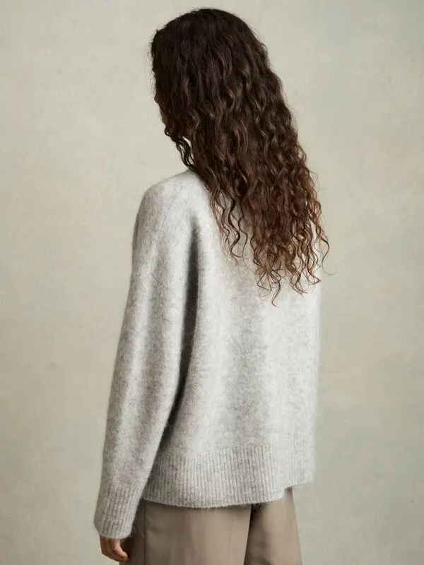 REISS Wool-blend Brushed Cardigan