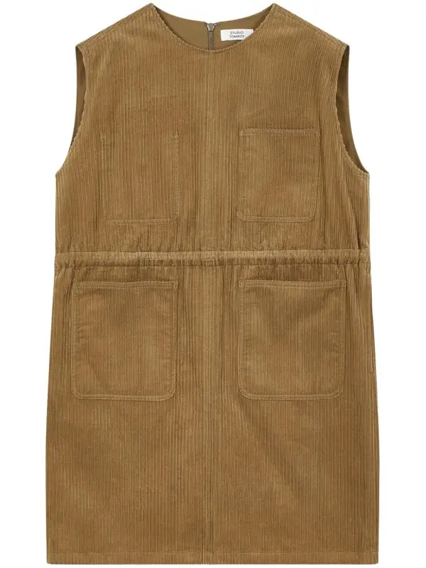 STUDIO TOMBOY Corduroy Sleeveless Dress - Brown