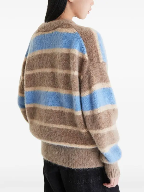 STUDIO TOMBOY Brushed-finish Striped Sweater