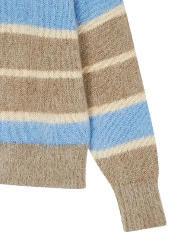 STUDIO TOMBOY Brushed-finish Striped Sweater