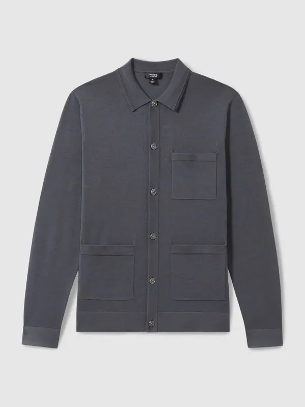 REISS Munich Wool Button-through Cardigan