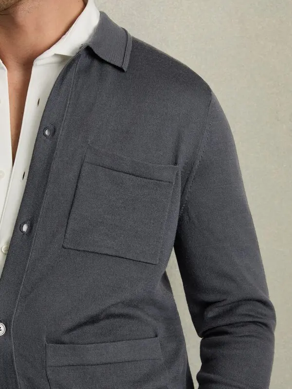 REISS Munich Wool Button-through Cardigan