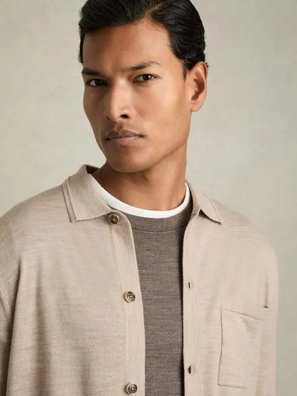 REISS Munich Wool Button-through Cardigan