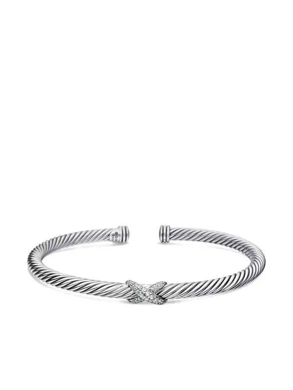 David Yurman Sterling And Diamond Bracelet
