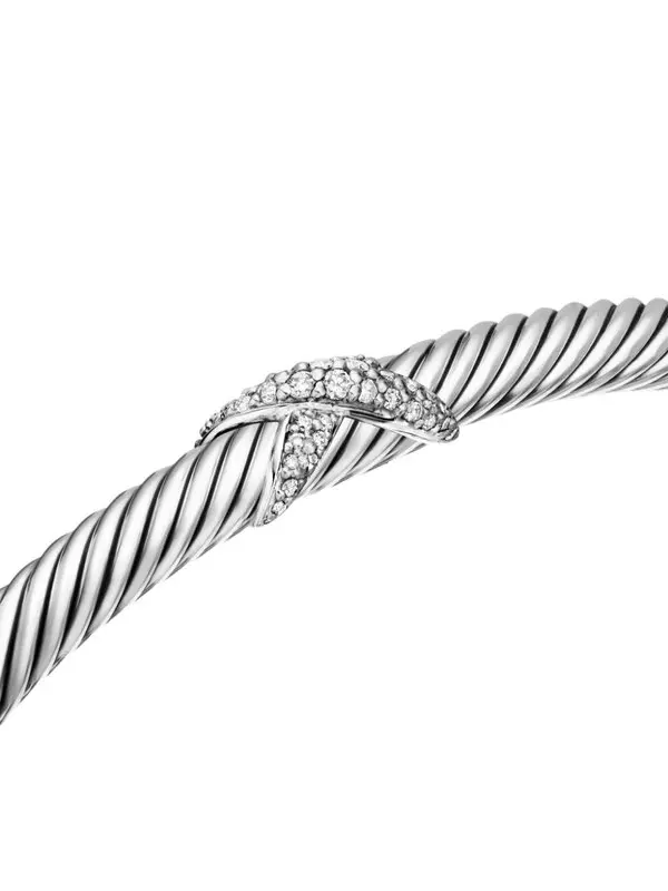 David Yurman Sterling And Diamond Bracelet