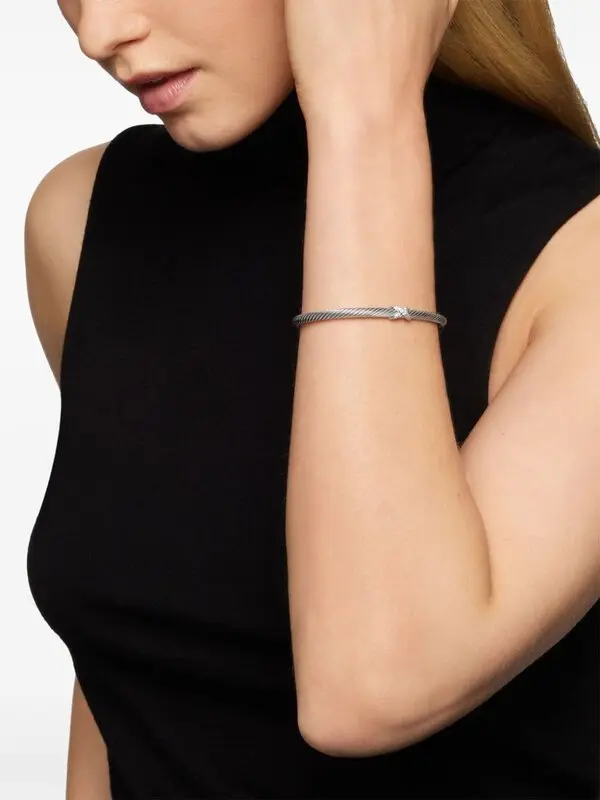 David Yurman Sterling And Diamond Bracelet