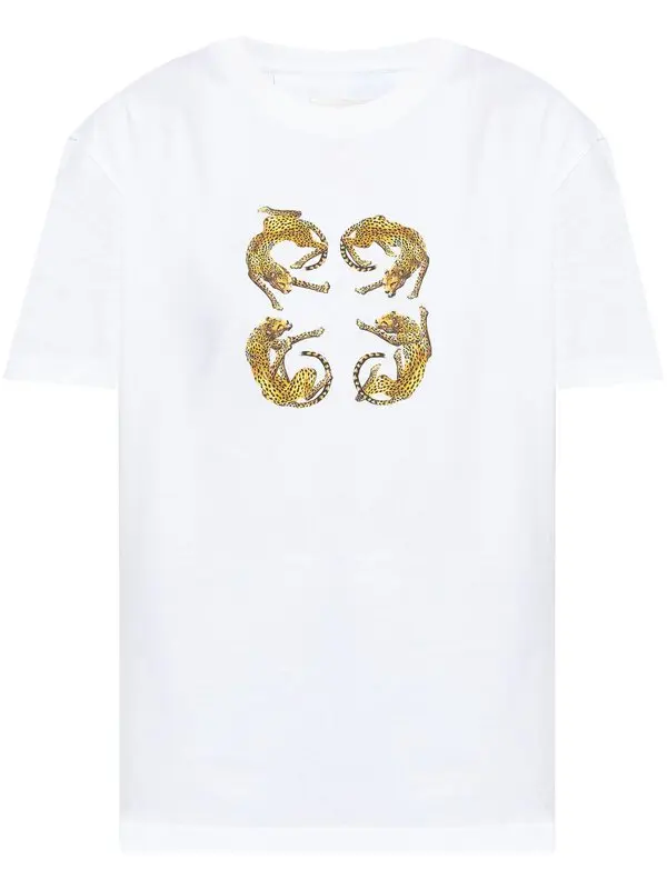 Givenchy 4g Leopard-print T-shirt - White