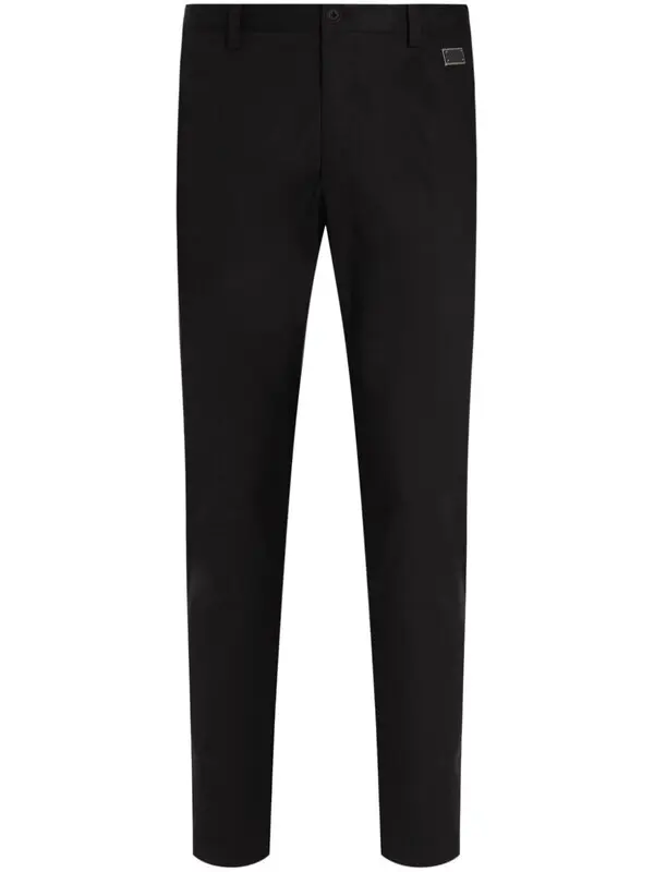 Dolce & Gabbana Mid-rise Slim-fit Trousers - Black