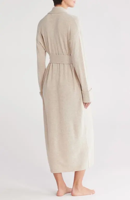 Nordstrom Cashmere Robe - Beige Oatmeal Light Heather