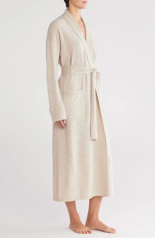 Nordstrom Cashmere Robe - Beige Oatmeal Light Heather