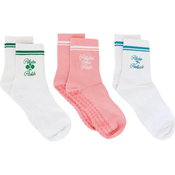 PILATES UNIVERSITY 1883 Assorted Country Club 3-pack Crew Socks - Multi