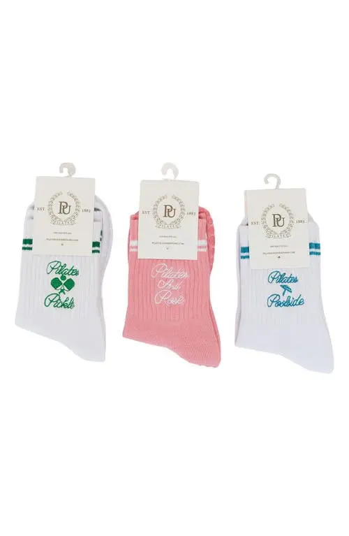 PILATES UNIVERSITY 1883 Assorted Country Club 3-pack Crew Socks
