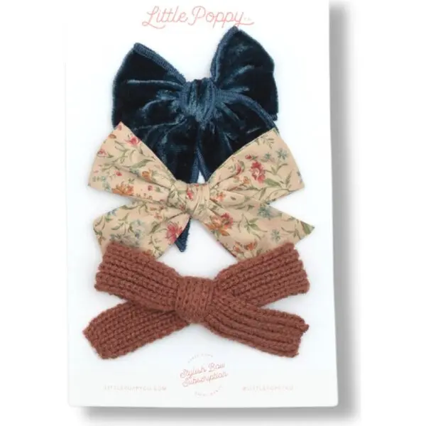 LITTLE POPPY CO Bow Clip Set - The Amelia