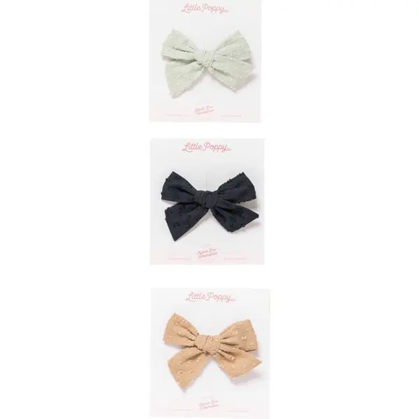 LITTLE POPPY CO Bow Clip Set - The Sydney