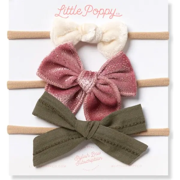 LITTLE POPPY CO Headband Mini Bow Set - The Stella