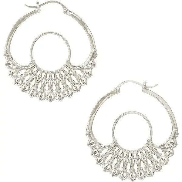 ASTOR & ORION Iris Hoop Earrings - Silver