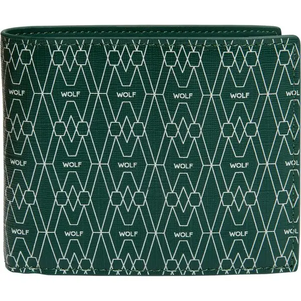 Wolf Signature Billfold And Coin - Green