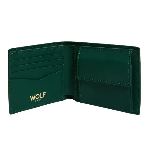 Wolf Signature Billfold And Coin - Green