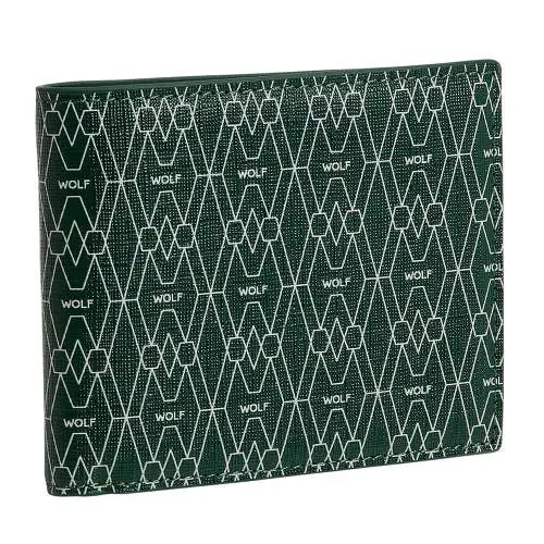 Wolf Signature Billfold And Coin - Green