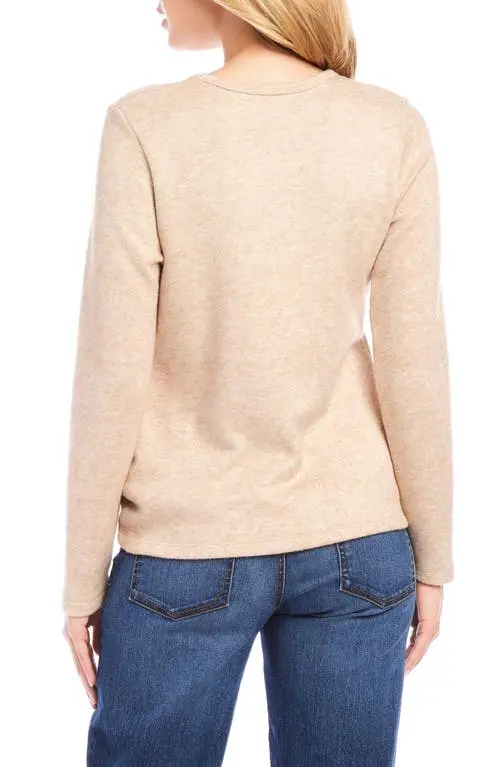 Karen Kane Knot Hem Knit Top - Oatmeal