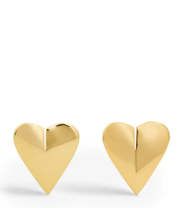 Alaïa Brass Mini Le Coeur Earrings - Gold