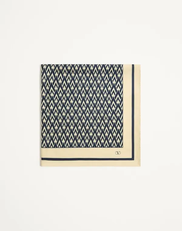 Valentino Garavani Toute La V Silk Scarf - Navy/ivory