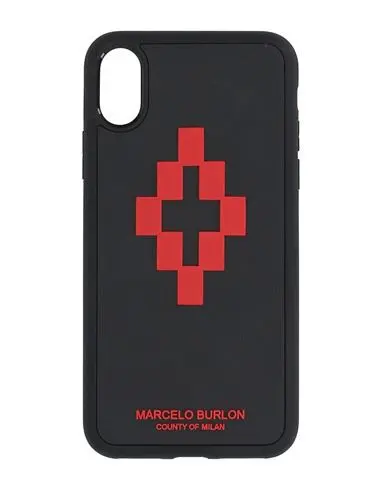 MARCELO BURLON COUNTY OF MILAN Covers & Cases Plastic - Black