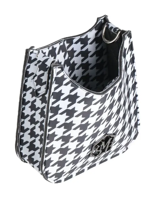 Save My Bag Houndstooth Scuba Crossbody Bag - Off White