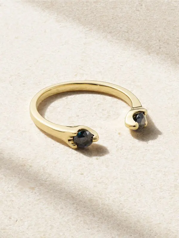 ANITA KO Orbit 18-karat Gold Sapphire Ring - Blue