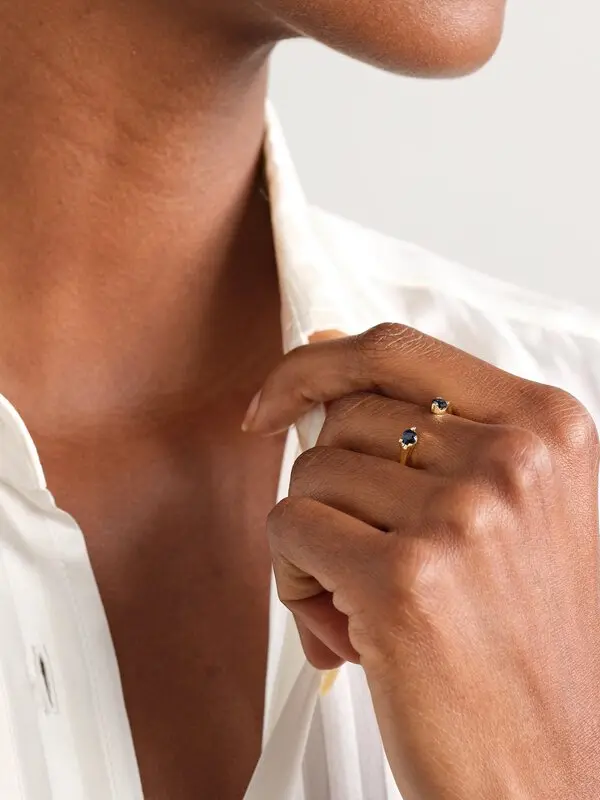ANITA KO Orbit 18-karat Gold Sapphire Ring - Blue