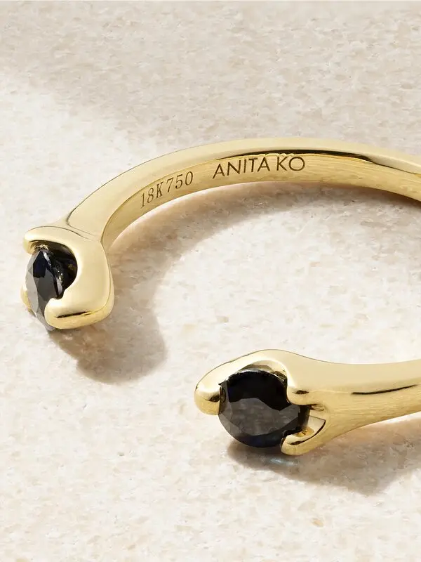 ANITA KO Orbit 18-karat Gold Sapphire Ring - Blue