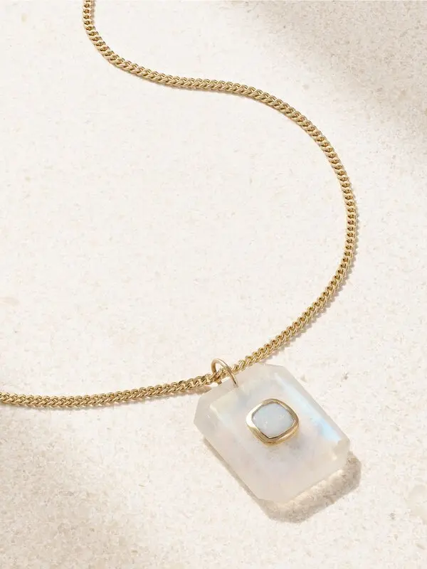Pascale Monvoisin Anton N°2 Opal And Moonstone Necklace - Gold