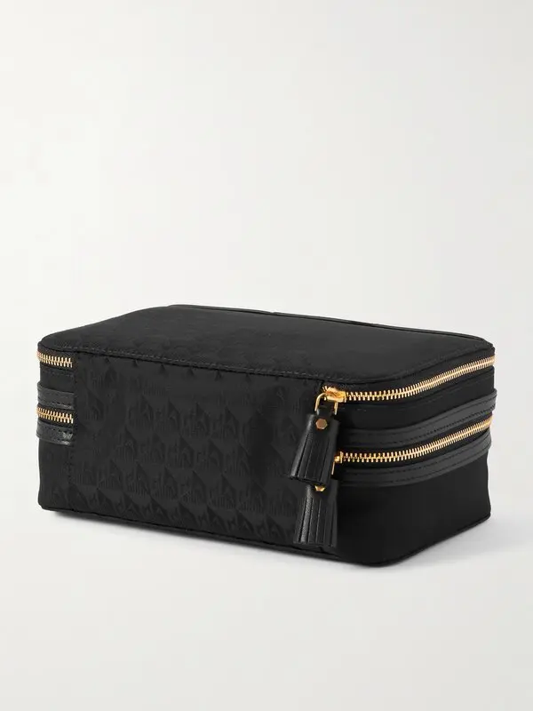 ANYA HINDMARCH Leather-trimmed Jacquard Jewelry Case