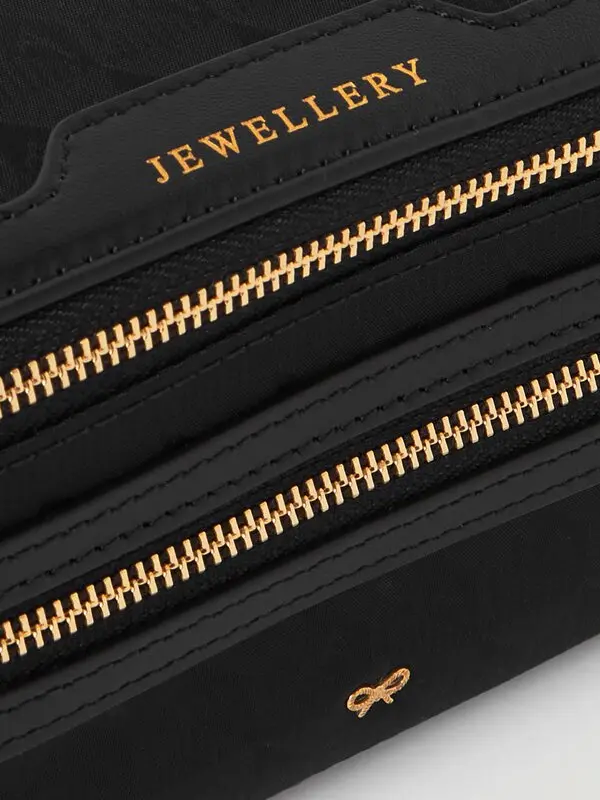 ANYA HINDMARCH Leather-trimmed Jacquard Jewelry Case