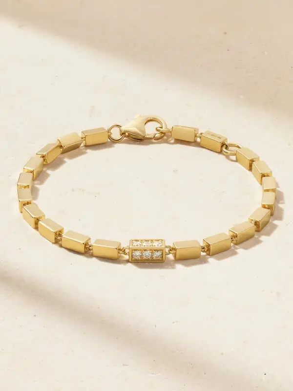 SUZANNE KALAN Block Chain 18-karat Diamond Bracelet - Gold