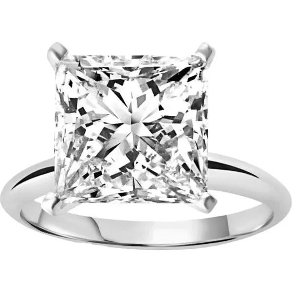 BLISS DIAMOND 3ct Princess Cut Solitaire Lab Grown Diamond Ring 14k Gold - 14k Yellow Gold