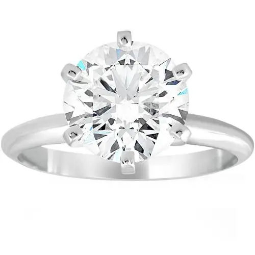 BLISS DIAMOND Certified 3 Carat Lab Grown Diamond Solitaire Engagement Ring - Platinum