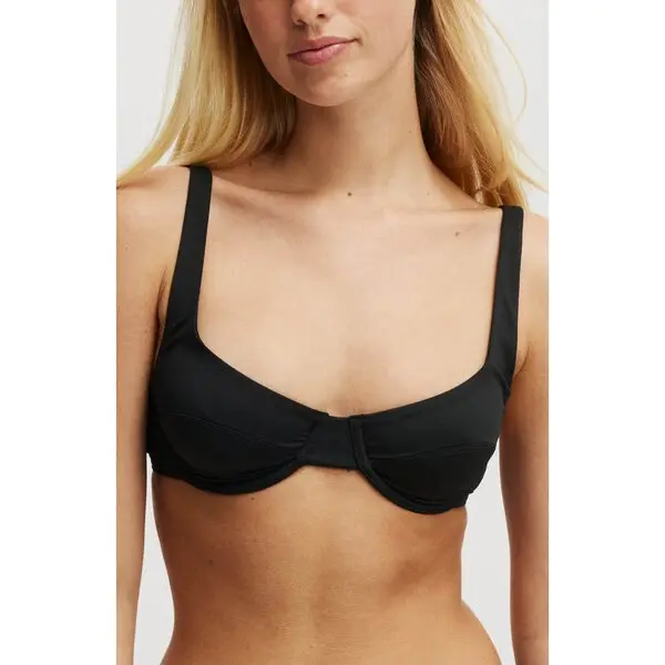 Cotton:on Underwire Balconette Bikini Top - Black